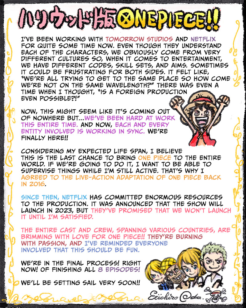 One Piece Oda Interview One Piece Oda Interview